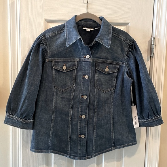 Chico's | Jackets & Coats | Nwt Chicos Denim Jacket Size | Poshmark